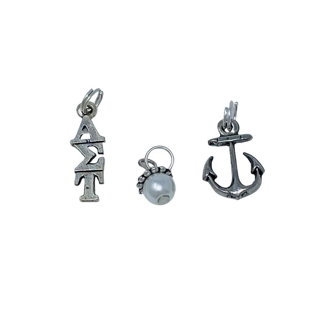Alpha Sigma Tau AST AET Sorority Greek Trio Charm Set - Anchor Mascot ...