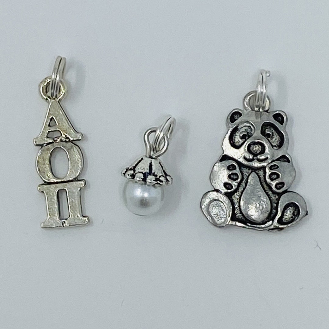 Alpha Omicron Pi AOP Aopi Sorority Greek Trio Charm Set - Panda Bear ...