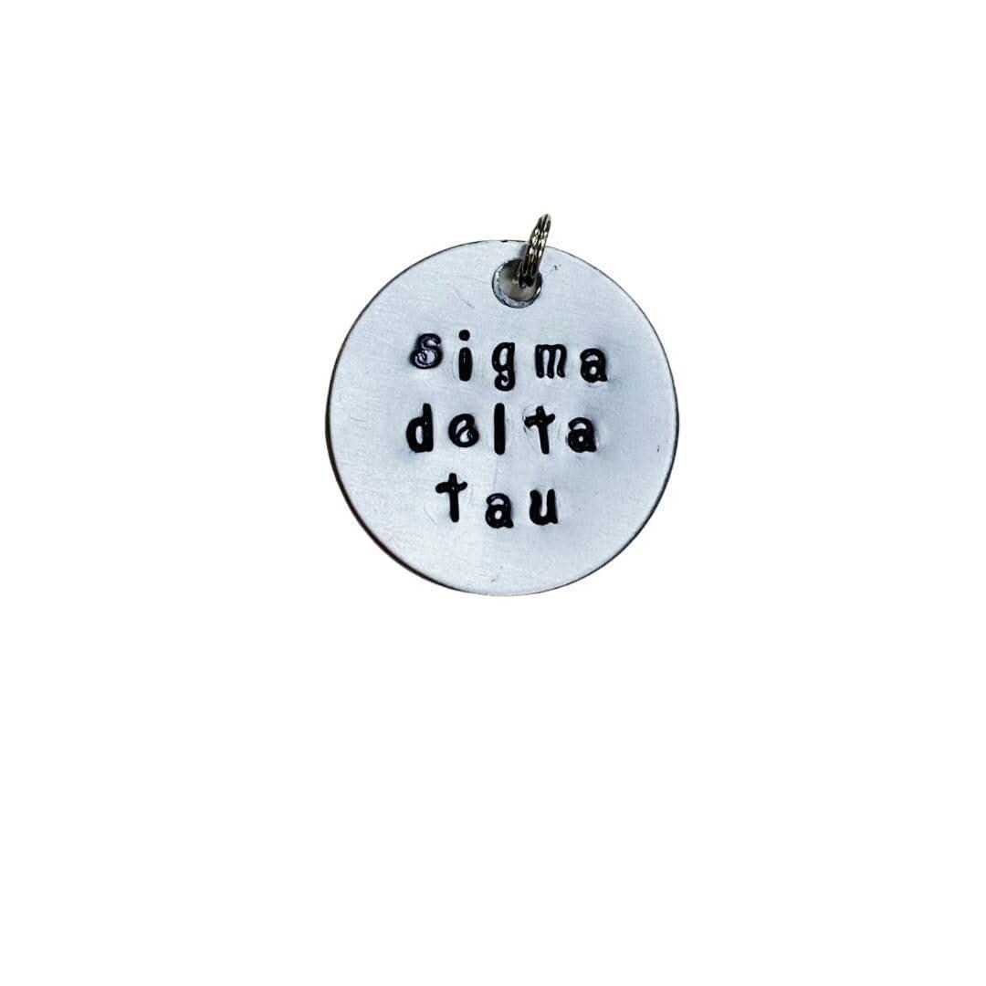 Sigma Delta Tau SDT Silver Greek Sorority Charm Handstamped in Non ...