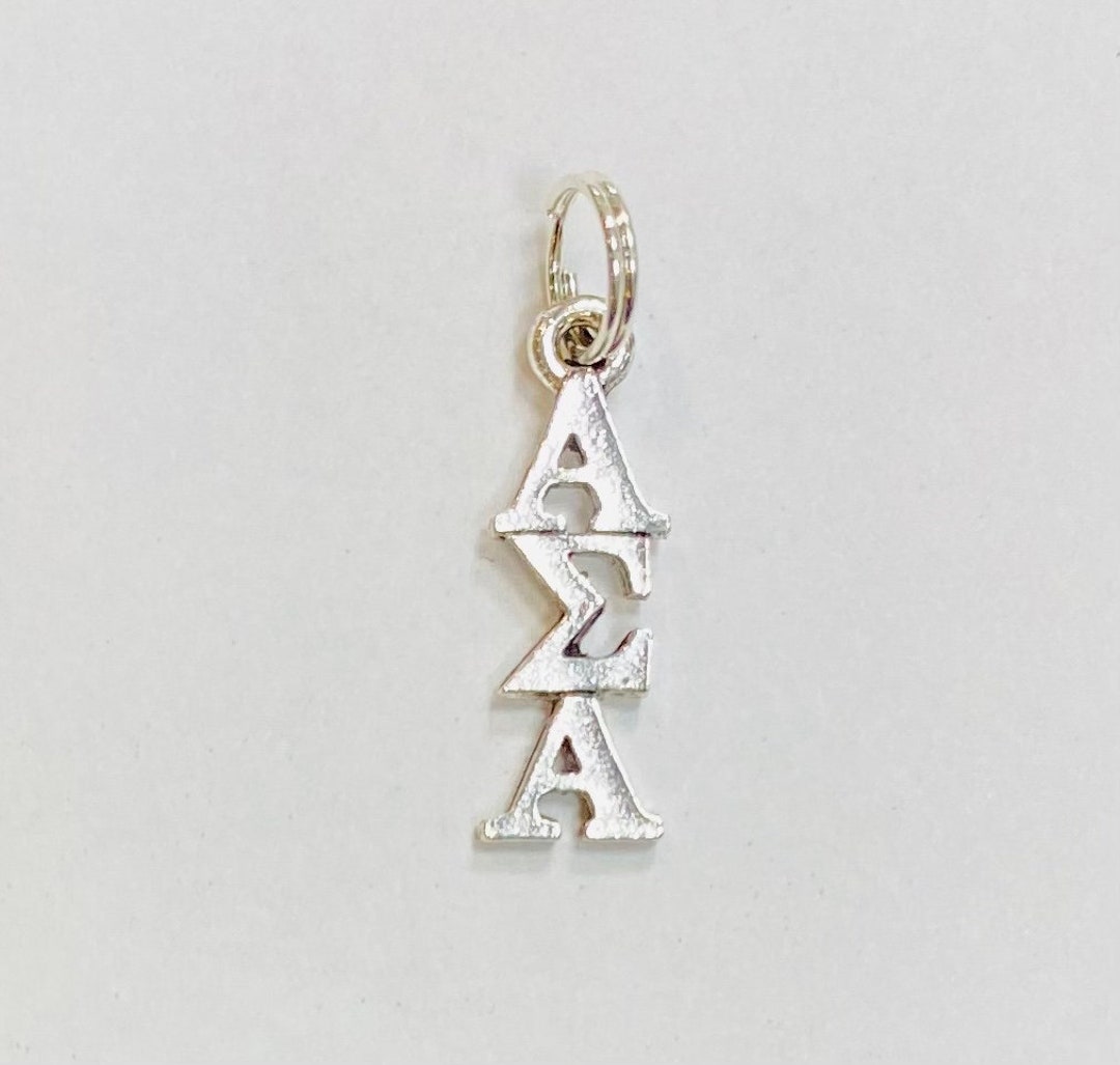 Alpha Sigma Alpha ASA Sorority Greek Lavaliere Charm in Sterling Plate ...