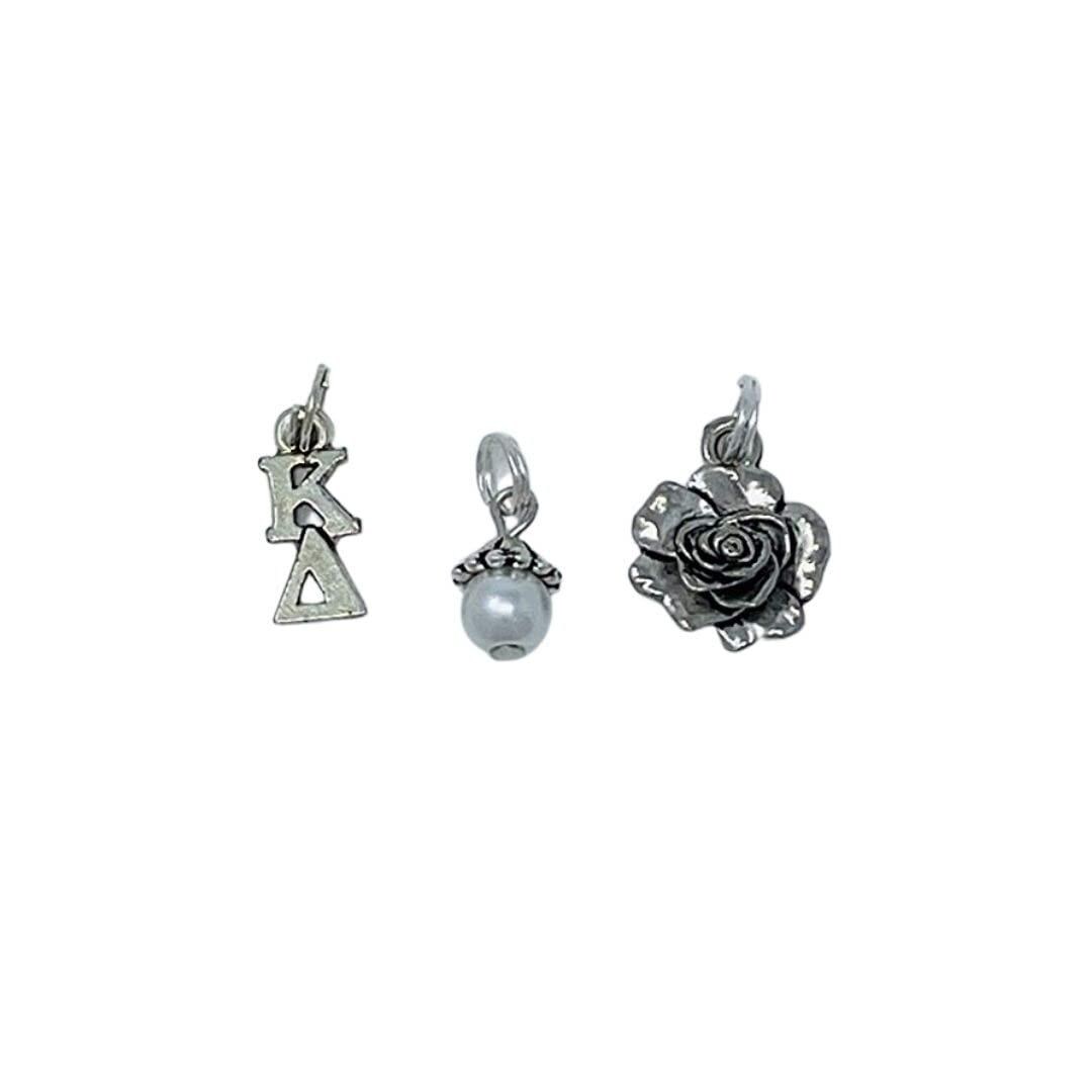 Kappa Delta KD Sorority Greek Trio of Charms - Rose Mascot Charm ...