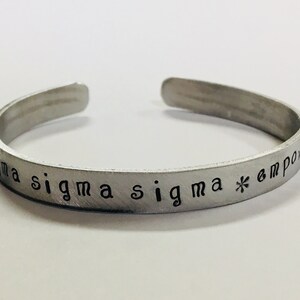 Sigma Sigma Sigma Sorority Motto Bracelet, Empowered - SSS, Trisigma ...