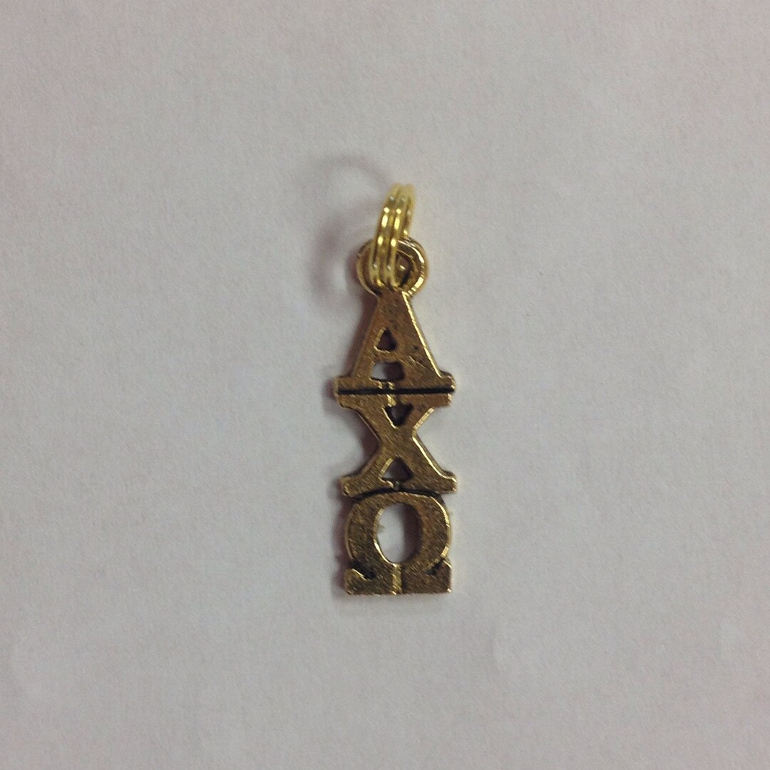 Alpha Chi Omega AXO Sorority Greek Lavaliere Charm in 24K Gold Plate ...