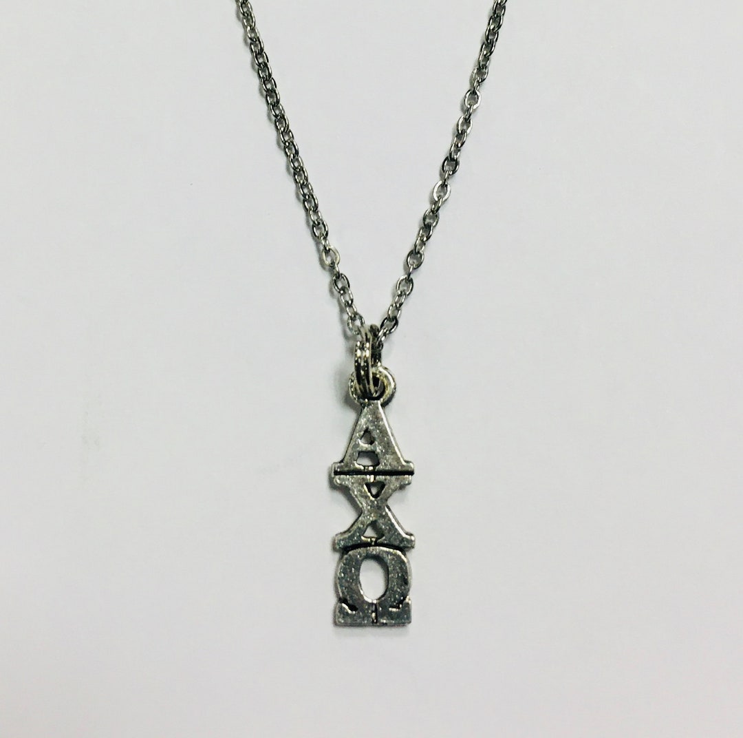 Alpha Chi Omega AXO Sorority Silver Lavaliere Necklace - Etsy