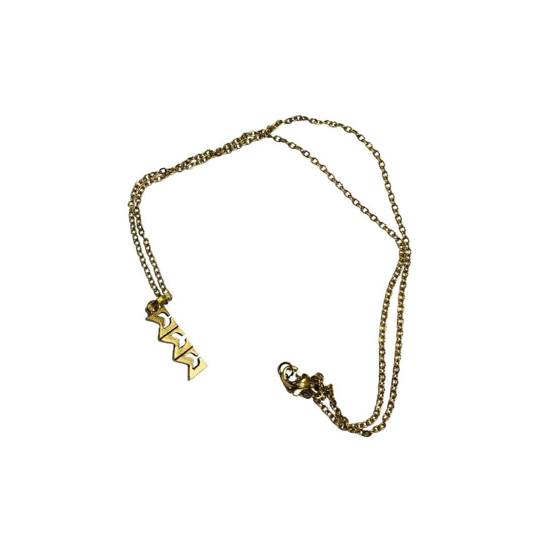 Gold Sigma Sigma Sigma Trisigma Sorority Greek Lavaliere Charm Necklace ...