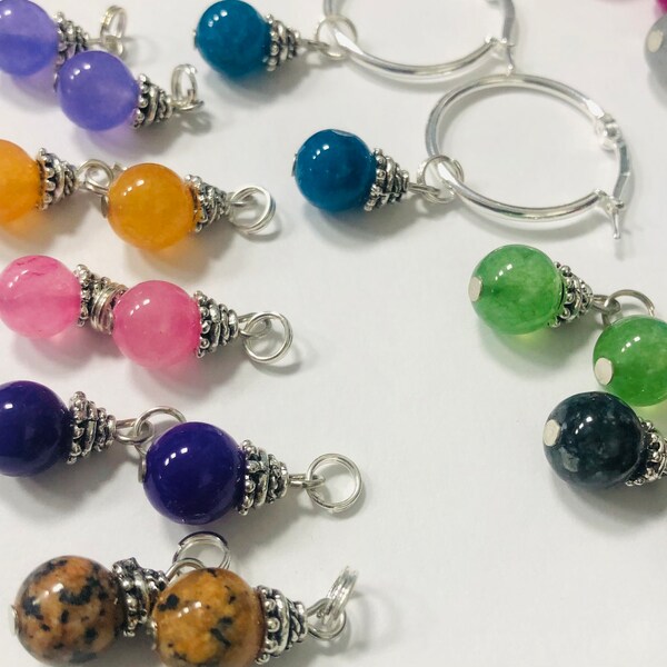 Stone Bead Earrings - Etsy