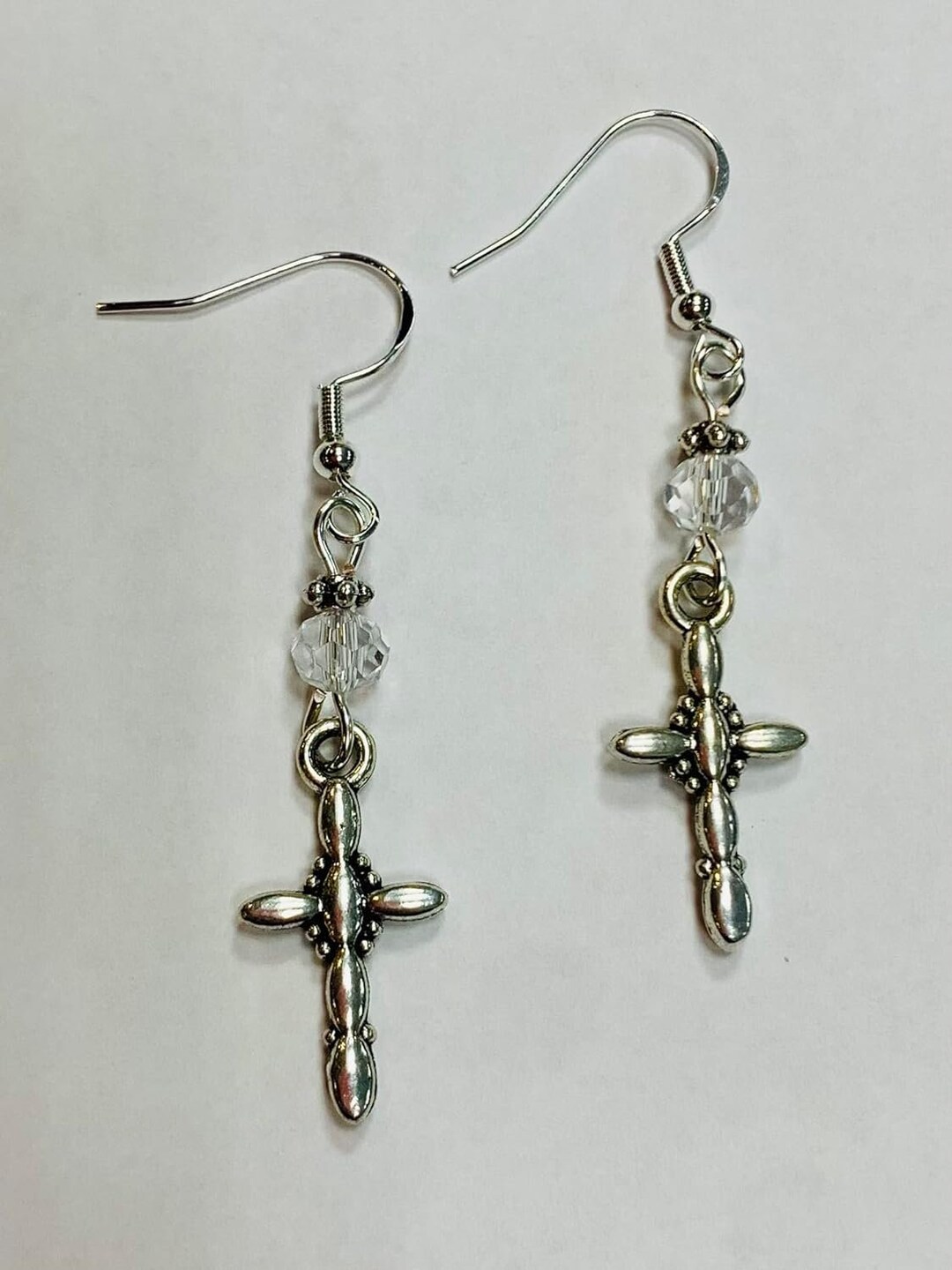 Christian Cross Earrings on Sterling Silver Earwires - Etsy