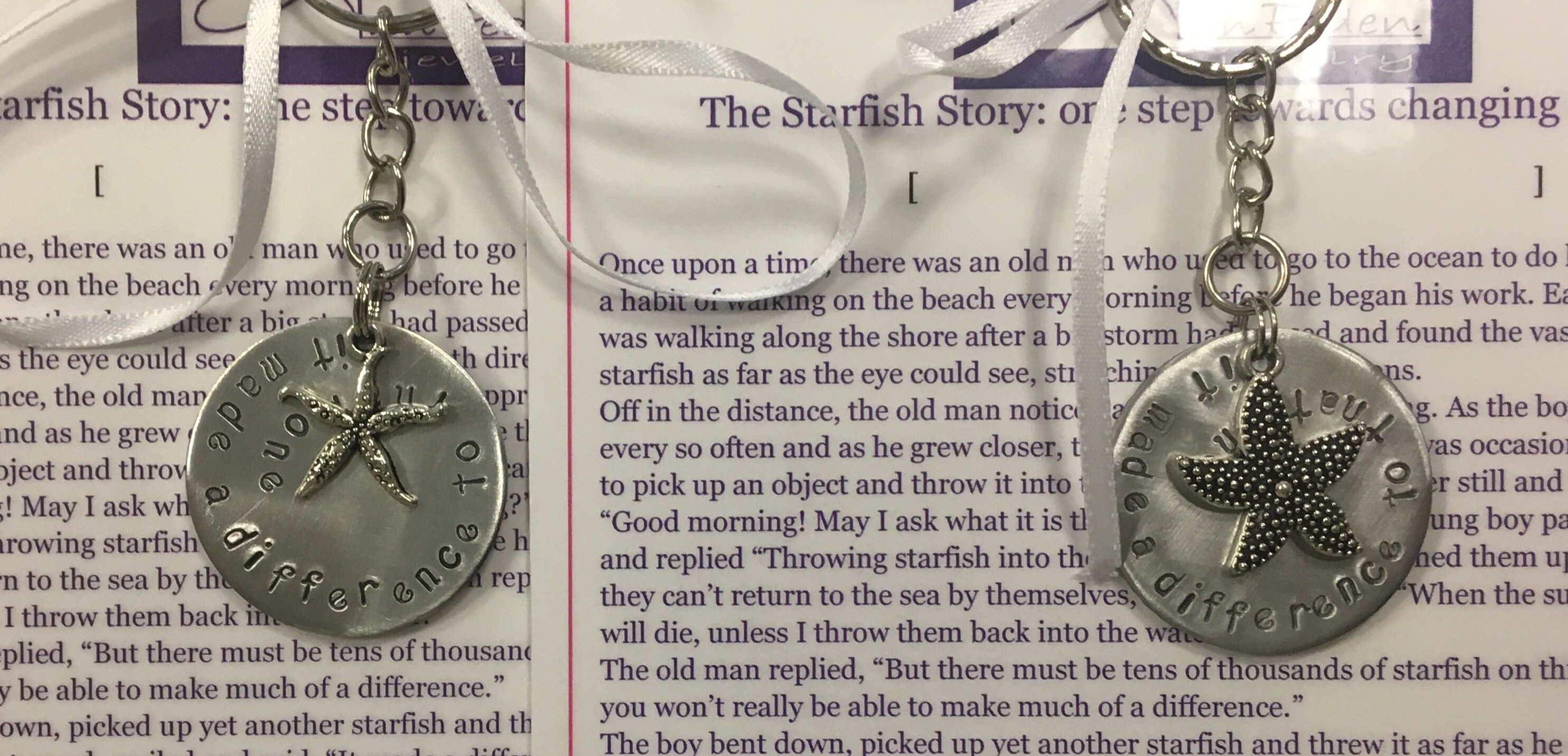 The Starfish Story Keychain It Made a Difference to That One - Etsy
