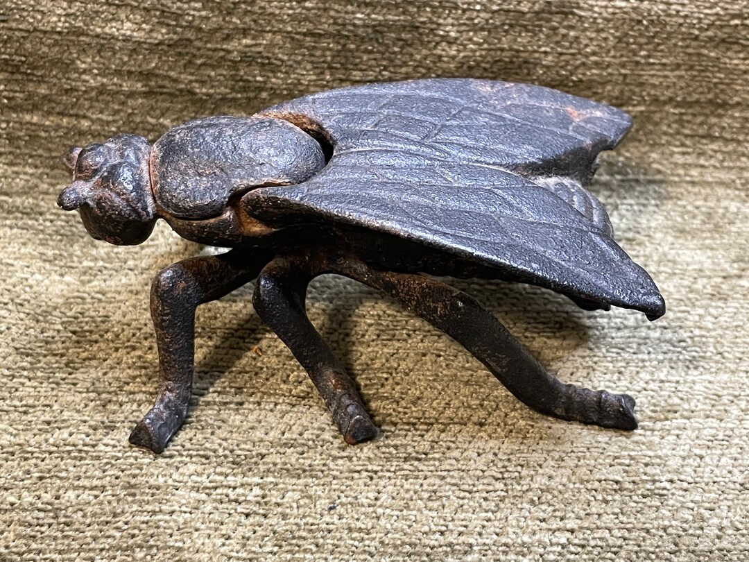 Black Cast Iron Fly Ashtray Pin Tray, Match Safe Holder, Common House ...