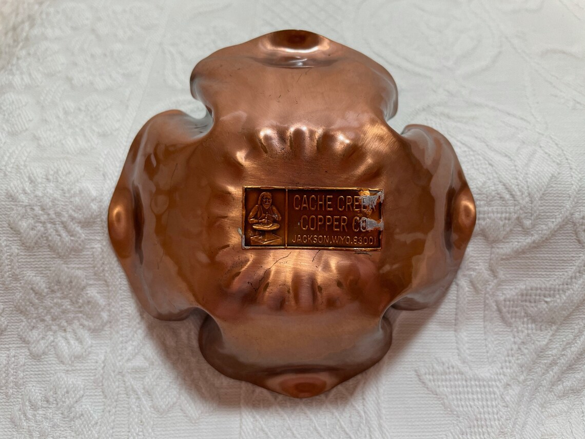 Cache Creek Copper Co Copper Dish Hammered and Crimped Wavy - Etsy