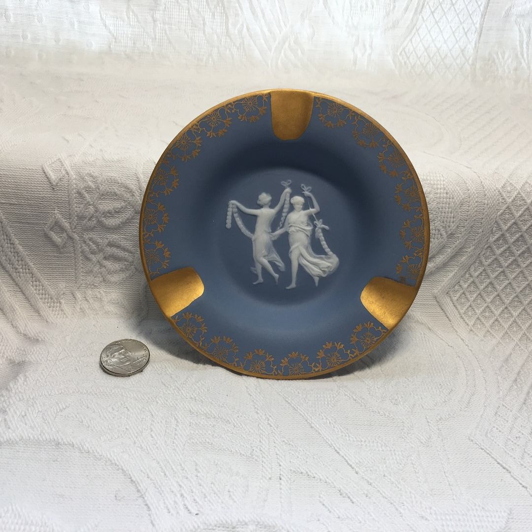Tharaud Limoges Blue and Gold Jasperware Ashtray, Camille Tharaud, Art ...