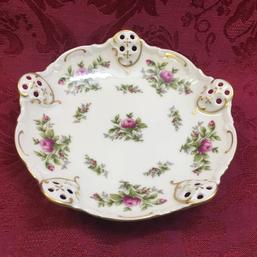 Rosenthal Group Classic Rose Dish, Pierced Dish, Moss Rose Pattern ...