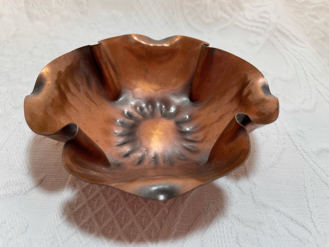 Cache Creek Copper Co Copper Dish Hammered and Crimped Wavy - Etsy