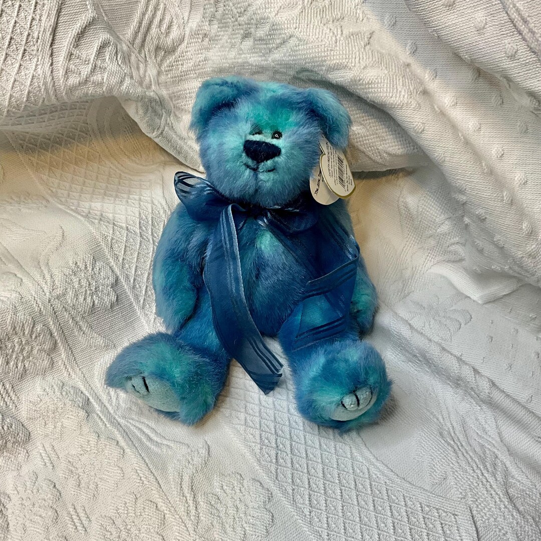 Ty Attic Treasures Azure Bear, Azure Bear, Bear Plush Beanie Baby, Ty ...