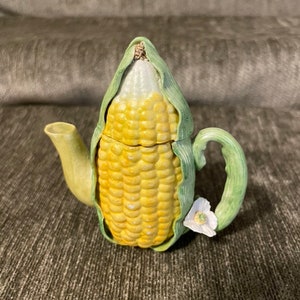 Vintage Mini Corn Teapot, Miniature Ceramic Ear of Corn Teapot, Tiny ...