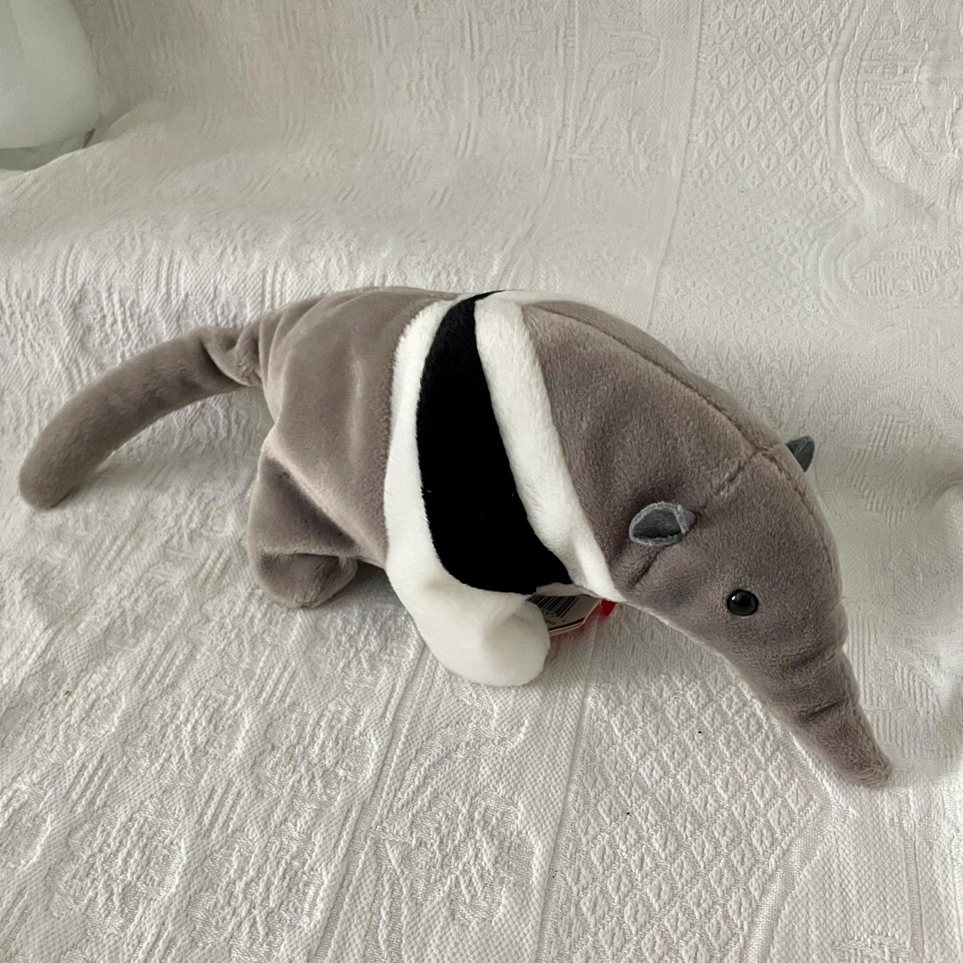 Ty Beanie Baby Ants the Anteater, Gray and White, Born November 7, 1997 ...