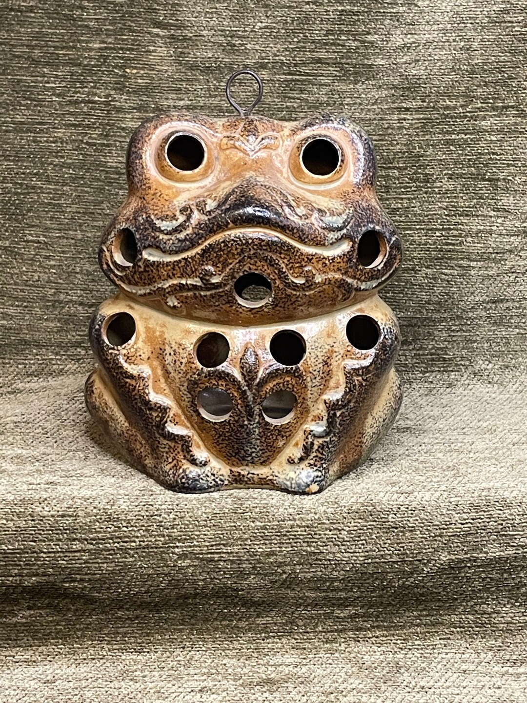 Stoneware Frog Toad Candleholder Lantern Votive, Frog Fairy Light ...