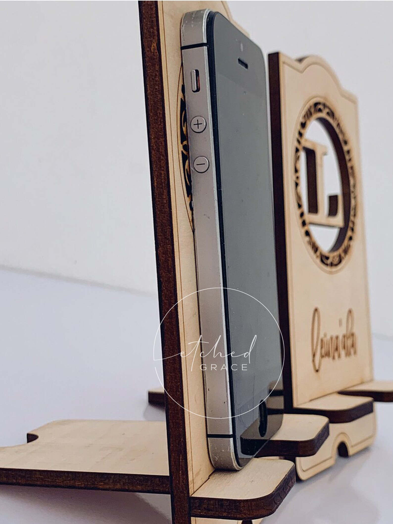 Engraved Phone Stand Monogramed Phone Stand Personalized - Etsy
