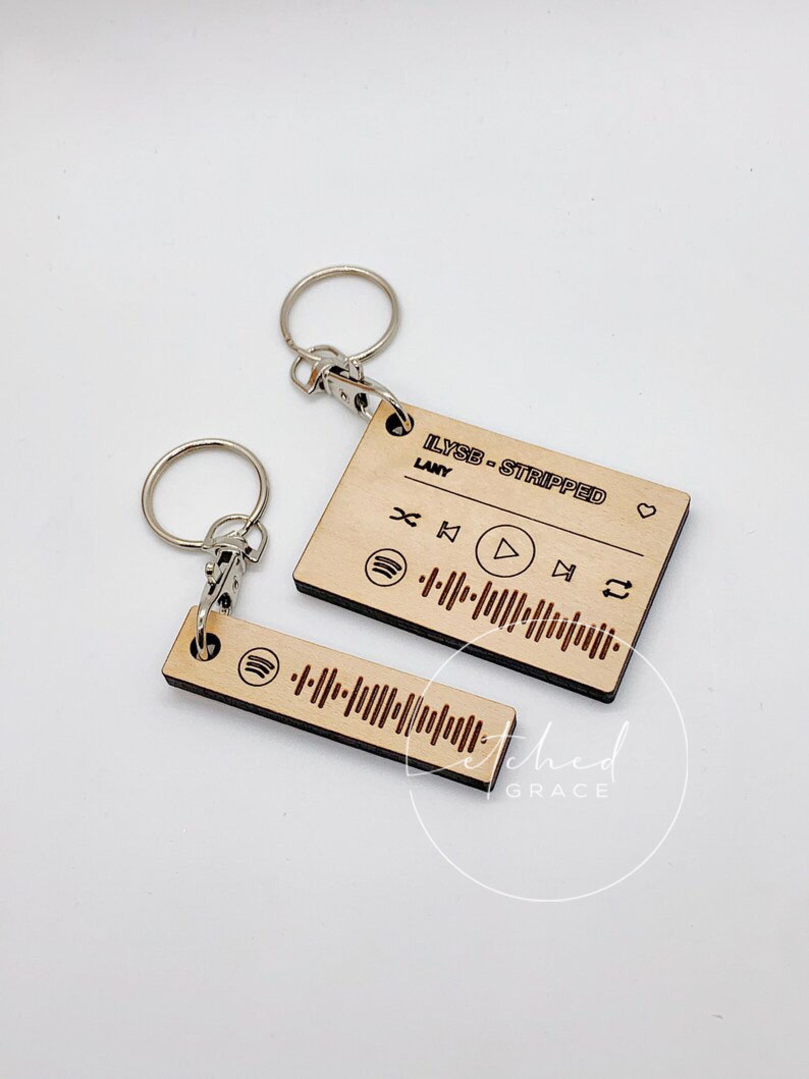 Spotify Code Wooden Engraved Keychain Valentines Day Gift - Etsy