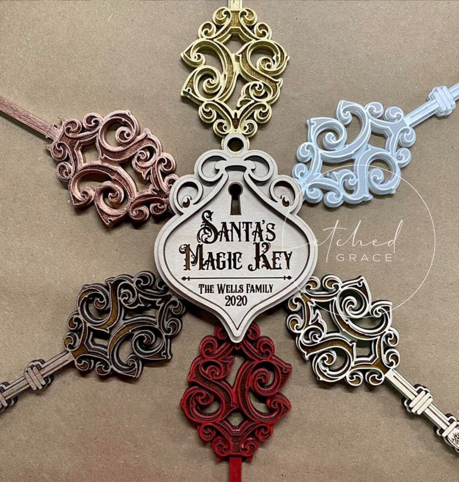 Santas Magic Key and Personalized Ornament Set - Etsy