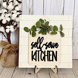 Self Serve Kitchen Sign Home Decor Box Wood Craft Box DIY Wood Sign Do ...