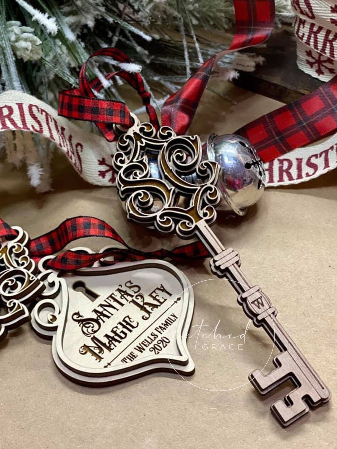 Santas Magic Key and Personalized Ornament Set - Etsy