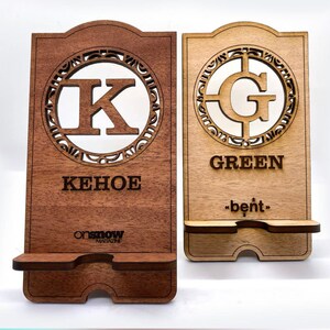 Engraved Phone Stand Monogramed Phone Stand Personalized Phone Holder ...