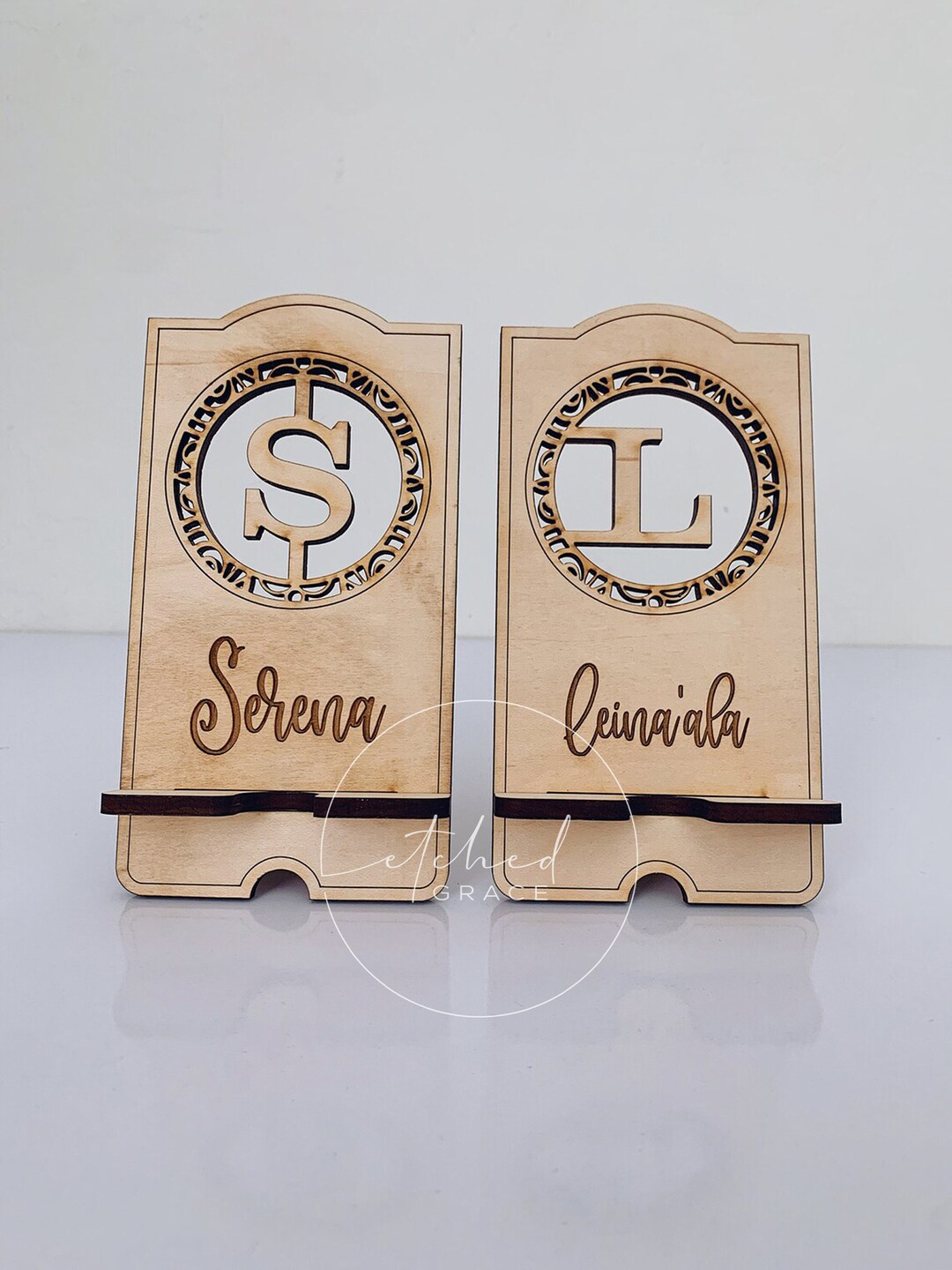 Engraved Phone Stand Monogramed Phone Stand Personalized Phone Holder ...