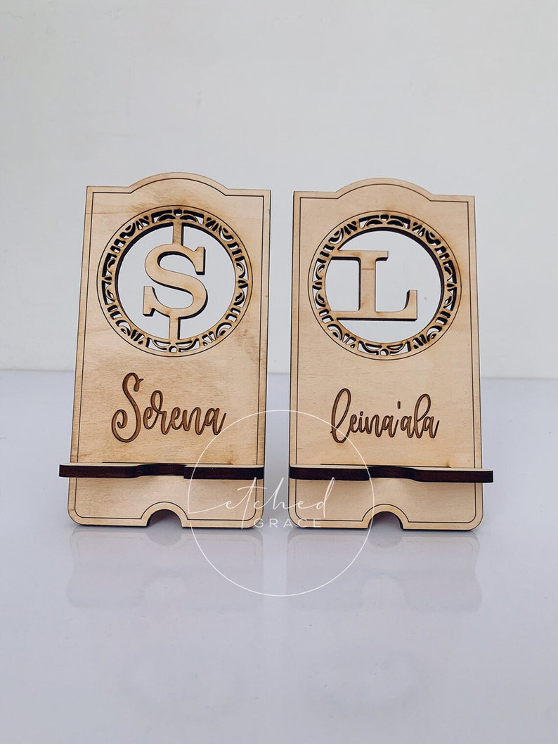 Engraved Phone Stand Monogramed Phone Stand Personalized - Etsy