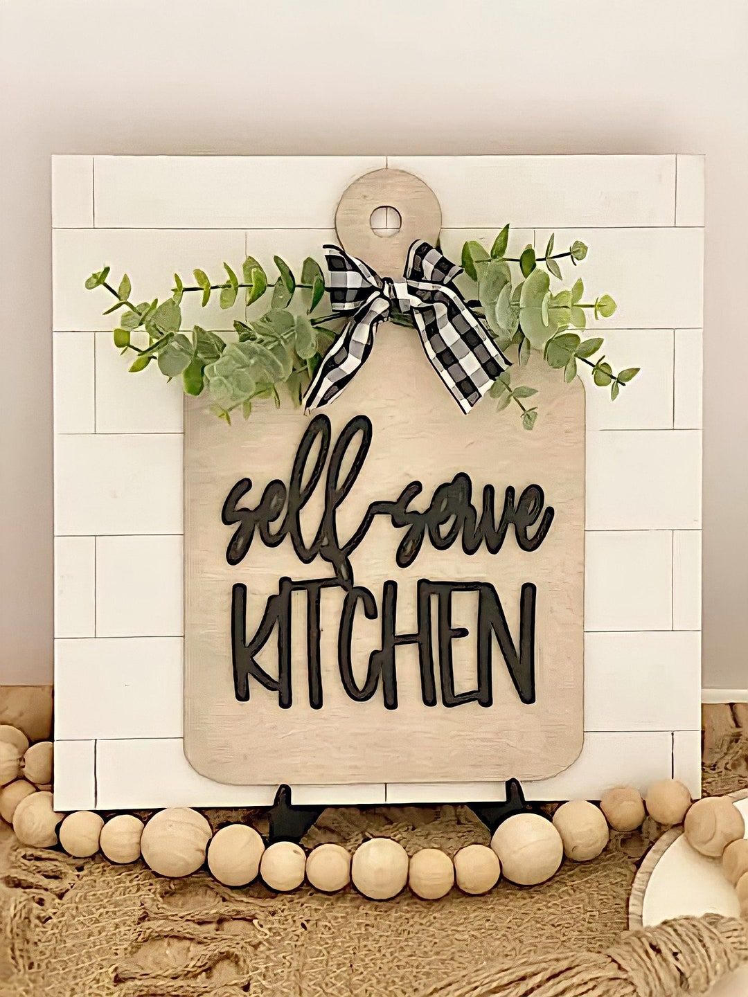 Self Serve Kitchen Sign Home Decor Box Wood Craft Box DIY Wood Sign Do ...