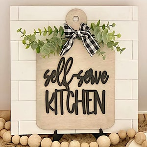 Self Serve Kitchen Sign Home Decor Box Wood Craft Box DIY Wood Sign Do ...