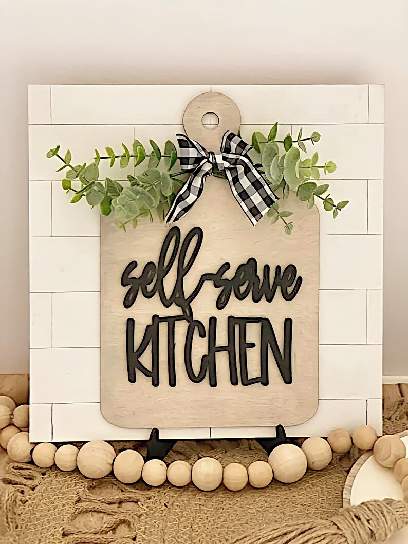 Self Serve Kitchen Sign Home Decor Box Wood Craft Box - Etsy