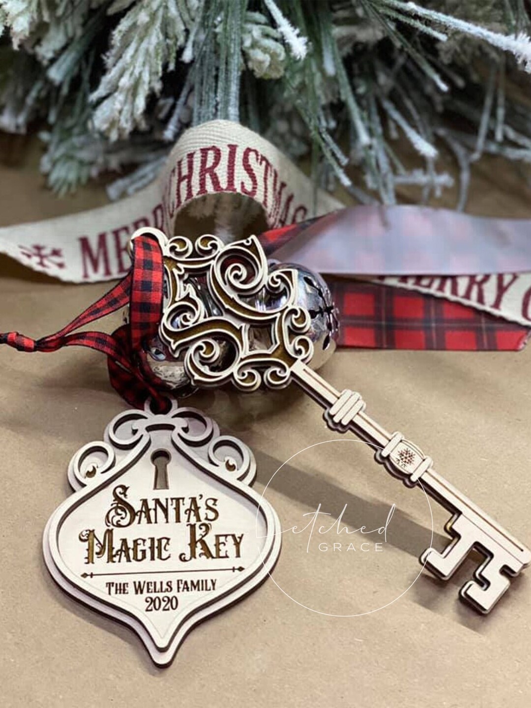 Santas Magic Key and Personalized Ornament Set - Etsy