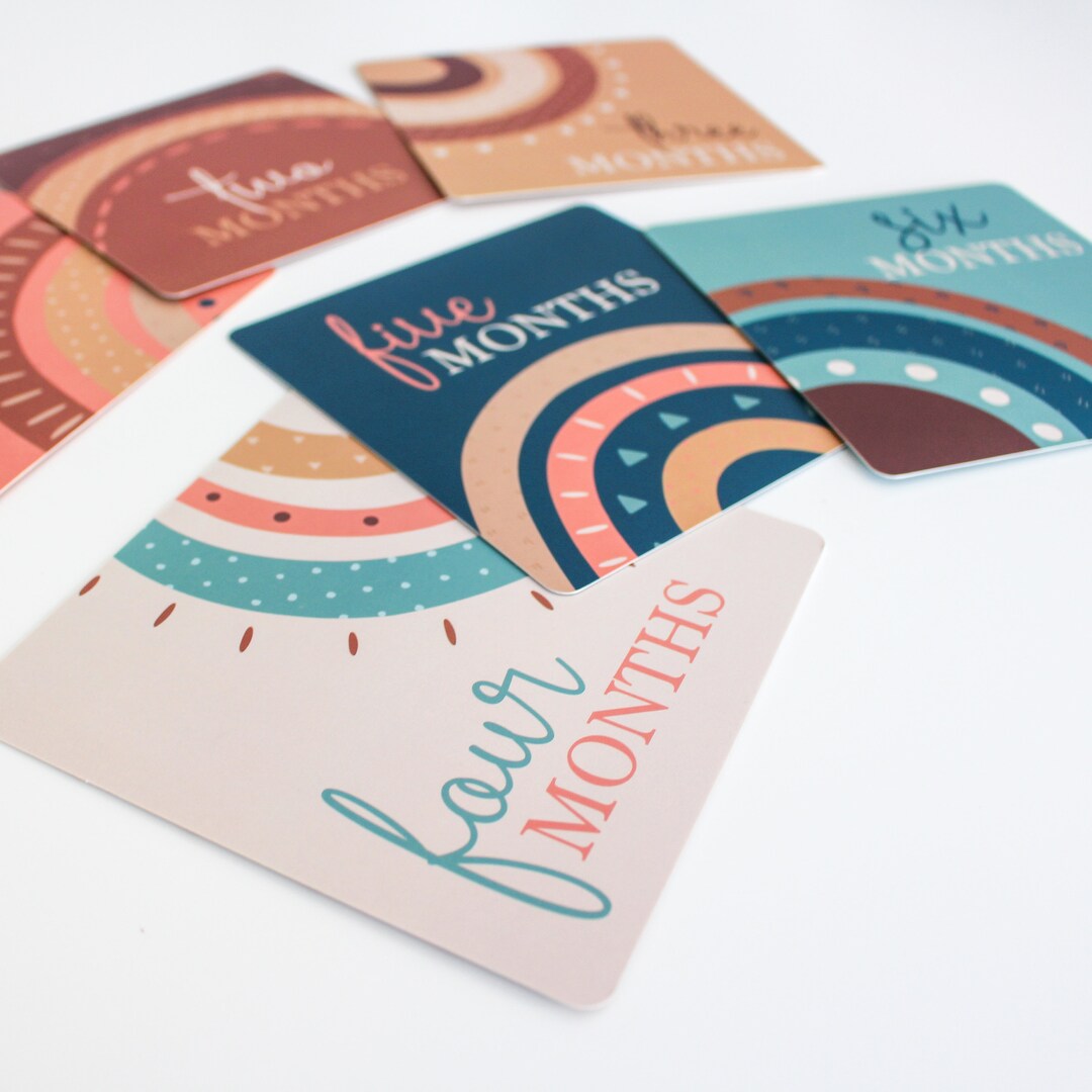 Monthly Milestone Cards, Rainbow Baby Keepsake Memory Cards, Baby Girl ...