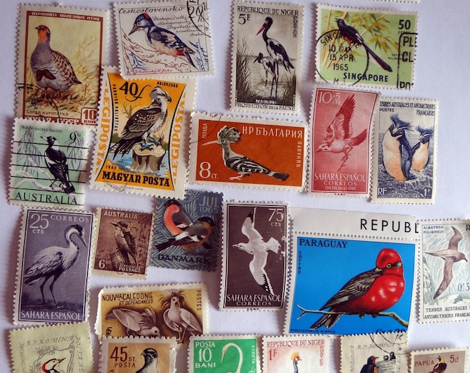 Vintage Stamps Showing Variety of Birds X 25, All Different, Scrapbook ...