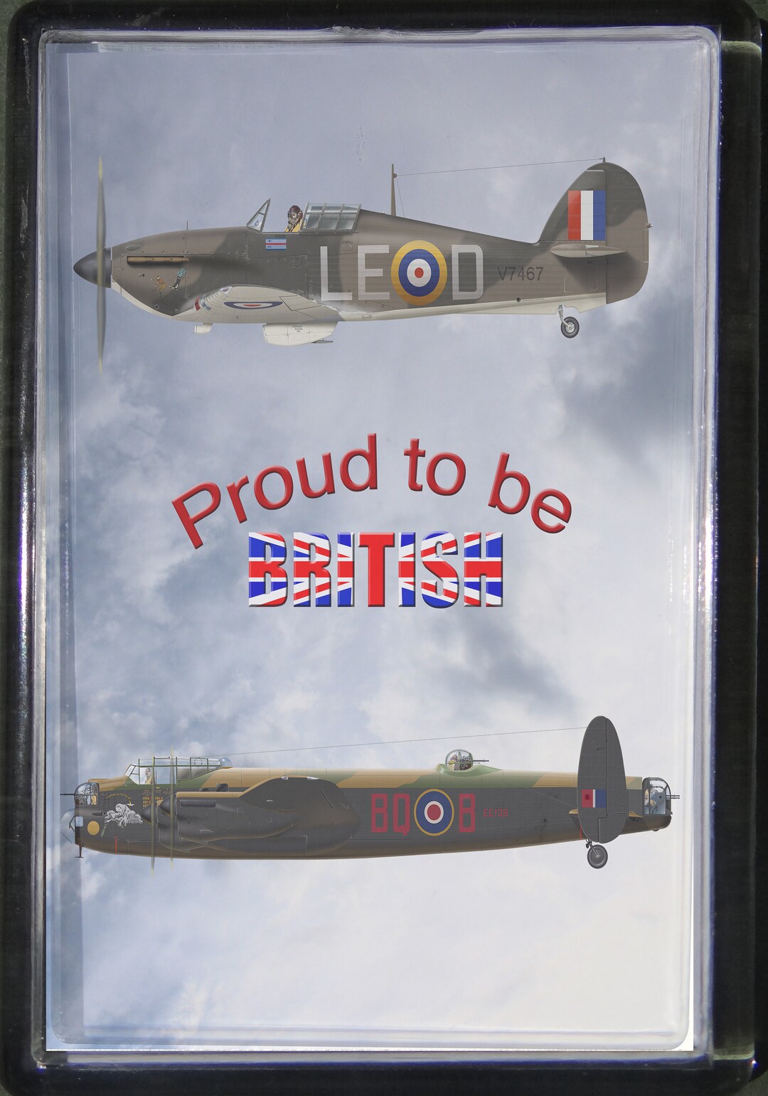 Hurricane and Lancaster Fridge Magnet Aircraft WW2 "proud to Be British ...