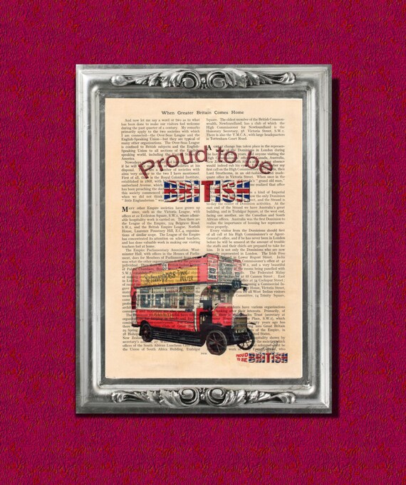 London L.G.O.C. Vintage Bus on Vintage Book Page Proud to Be | Etsy
