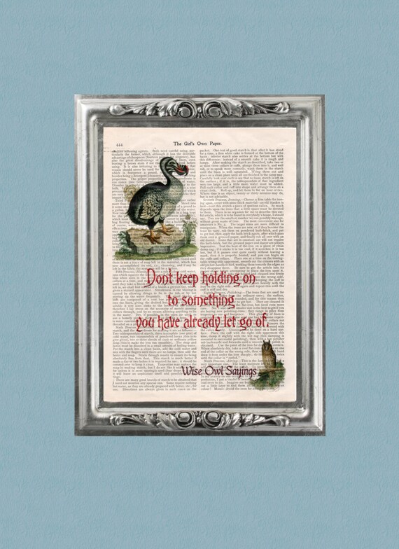 Dodo don't Hold On Quote on Vintage Book Page | Etsy