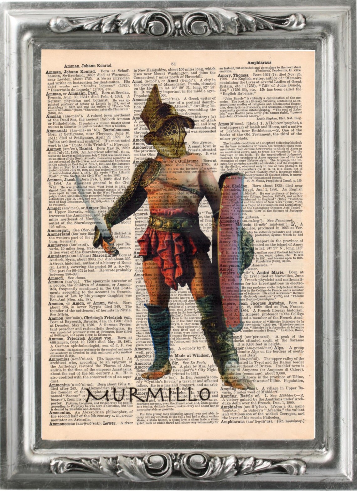 Murmillo Gladiator Print: Ancient Rome Dictionary Art, 1903 - Etsy