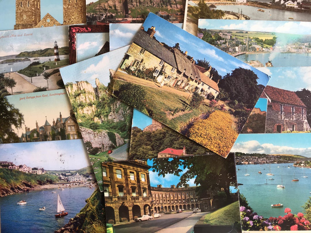 20 Vintage Postcards UK, Colour, Collecting, Ephemera, Junk Journals ...