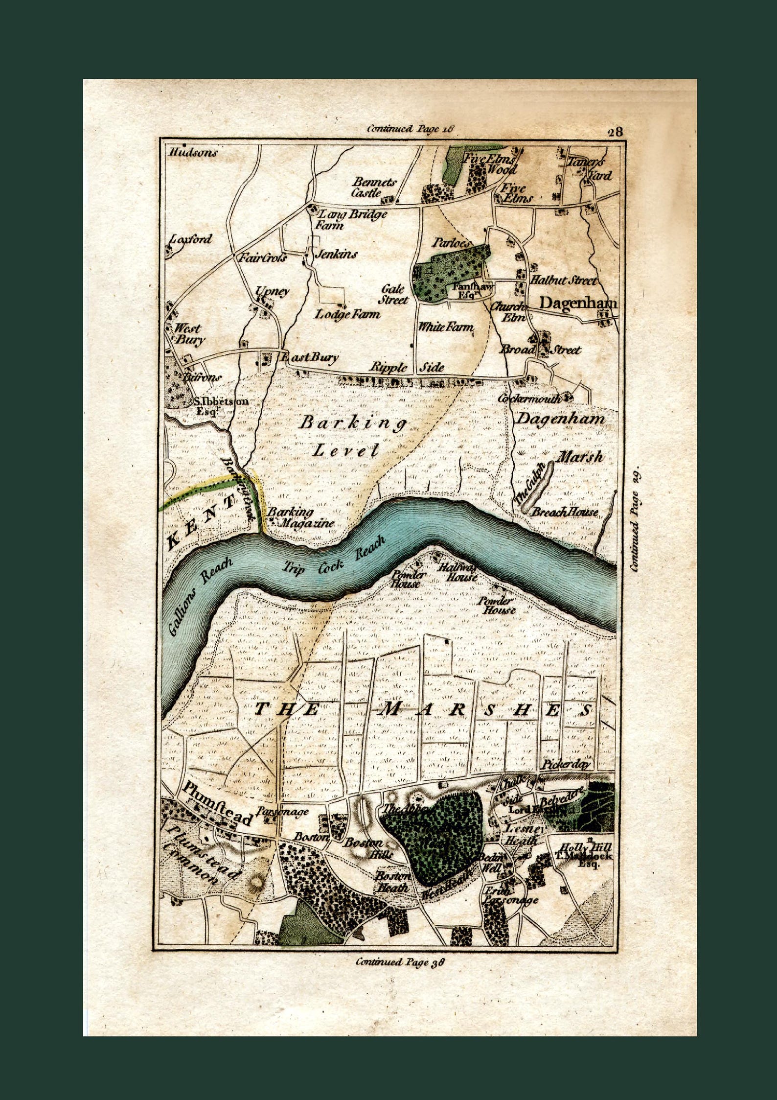 Map John Cary 1790 Dagenham, Barking, Plumstead Essex Photo Print A4 - Etsy