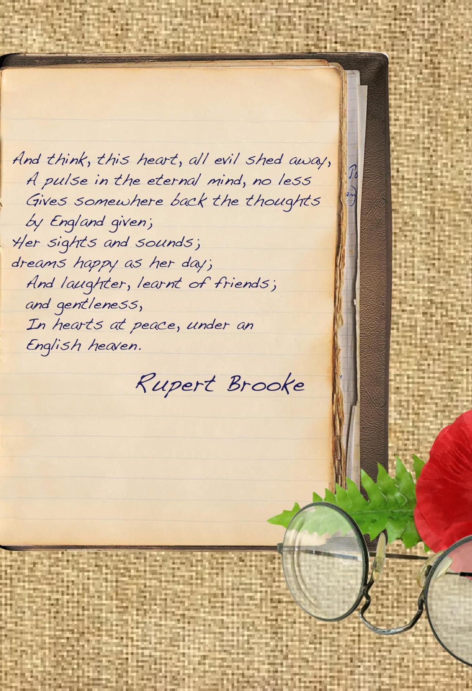 Rupert Brooke "the Soldier" First World War Poem A5 / A4 Canvas Paper ...