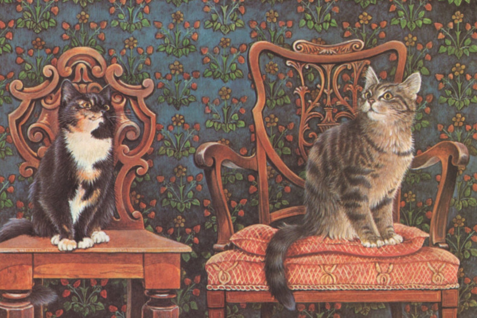 Cat Artwork Lesley Anne Ivory Totoiseshell Cat and 2 Kittens - Etsy