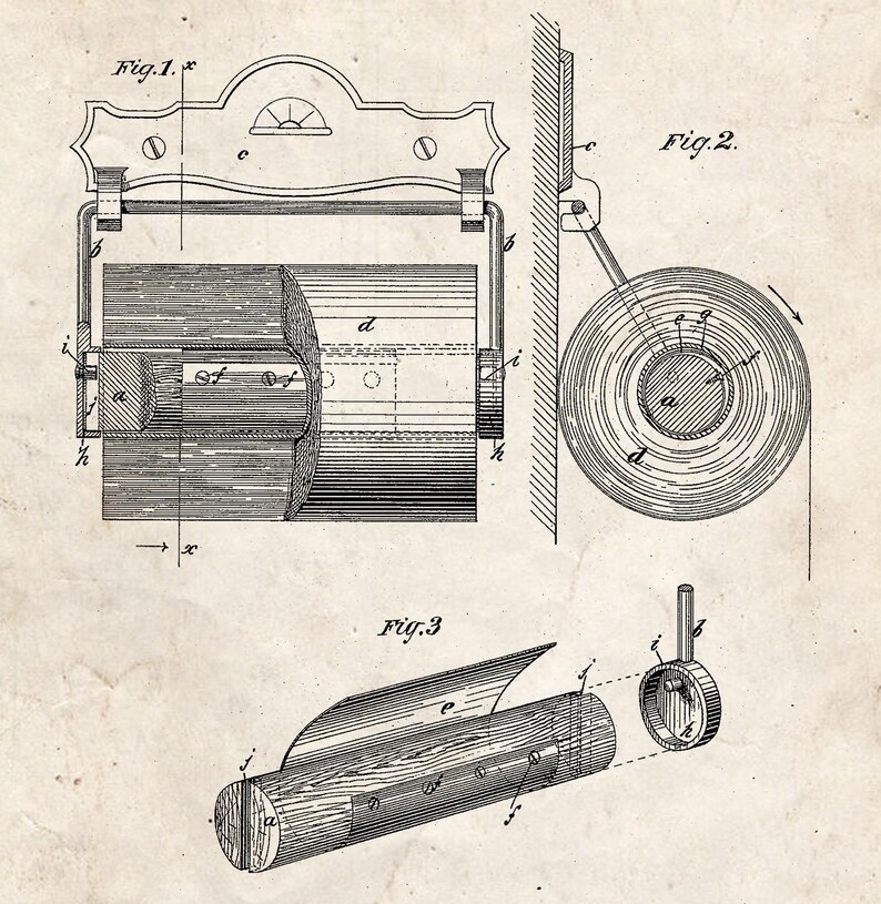 Toilet Roll Holder Patent Art Print: 1891 Historic Invention - Etsy