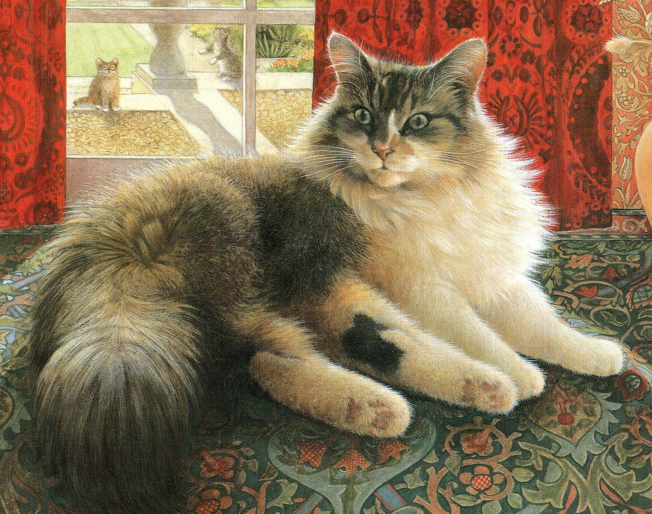 Lesley Anne Ivory Cat Art Print: Vintage Winter Sun Book Plate - Etsy UK