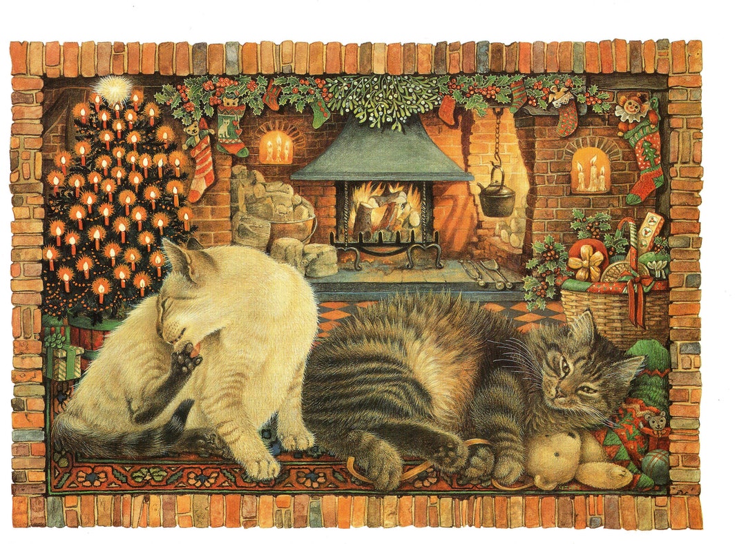 Lesley Anne Ivory Cat Art Print. God Rest You Merry Gentlemen "cats and ...