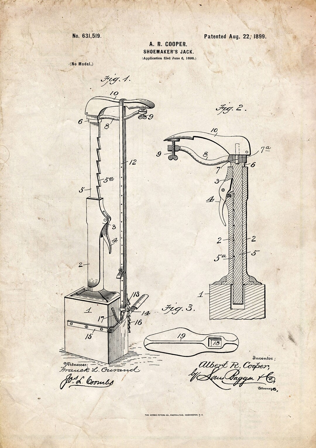 Shoemaker's Jack Patent Art Print 1899 A4 / A5 Historic Fashion ...