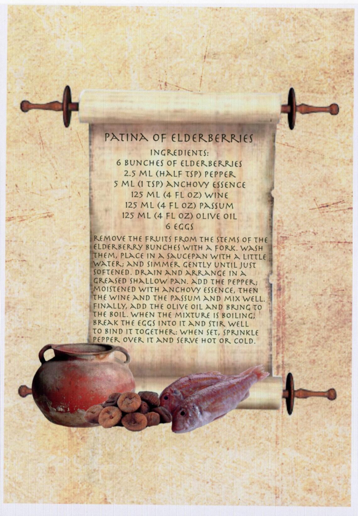 Ancient Roman Recipe Patina of Elderberries Apicius A5 Canvas Photo ...