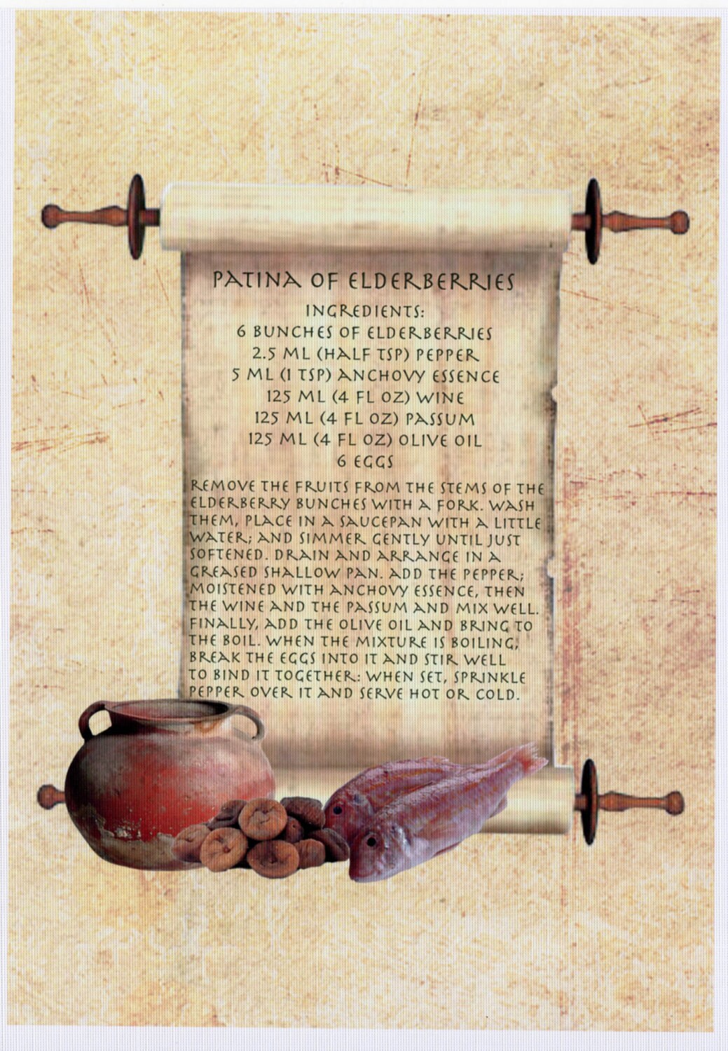 Ancient Roman Recipe Patina of Elderberries Apicius A5 Canvas Photo ...