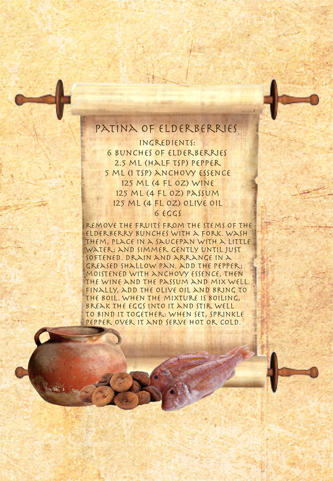 Ancient Roman Recipe Patina of Elderberries Apicius A5 Canvas Photo ...